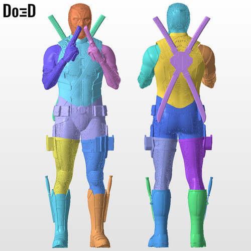 Gun Sniffing Deadpool Life Size 1:1 Statue Figure 3D Printable Model # ...