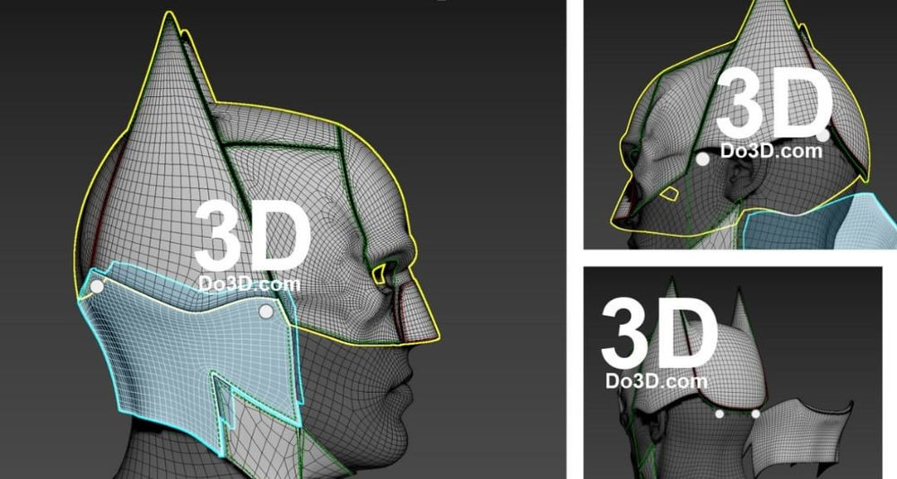 The new design of Do3D's Batman cowl allows you to print it with hard ...