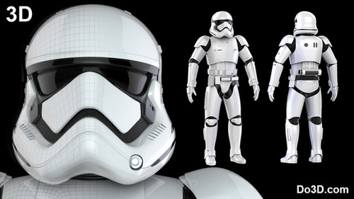 Stormtrooper First Order Armor + Helmet Star Wars TFA | 3D Model ...