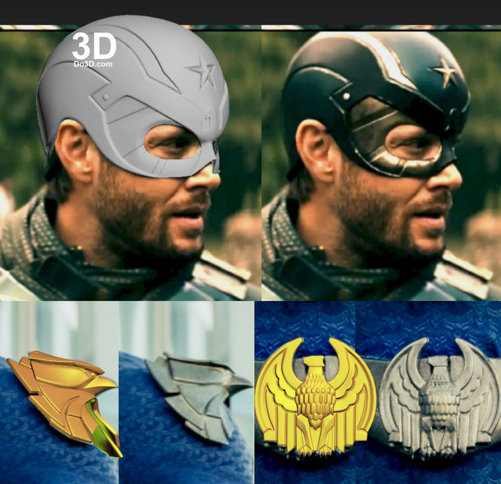 Soldier Boy Helmet, Homelander Shoulder Armor, and Belt Buckle 3D ...