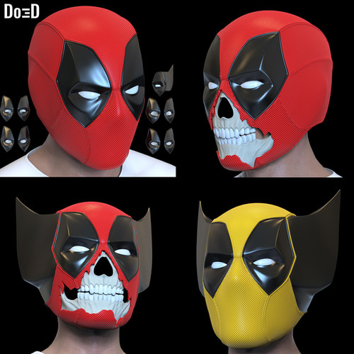 Bundle: Deadpool 3 Helmet + Wolverine Ear & Skull 3D Printable Model ...