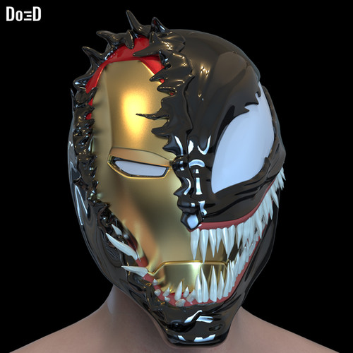 Swappable Venom Helmet Venomized Iron Man | 3D Printable Model #VIM1 | Do3D