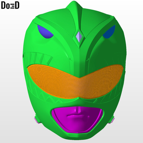 Green Ranger Classic Helmet Mighty Morphin Power Rangers MMPR, 3D ...
