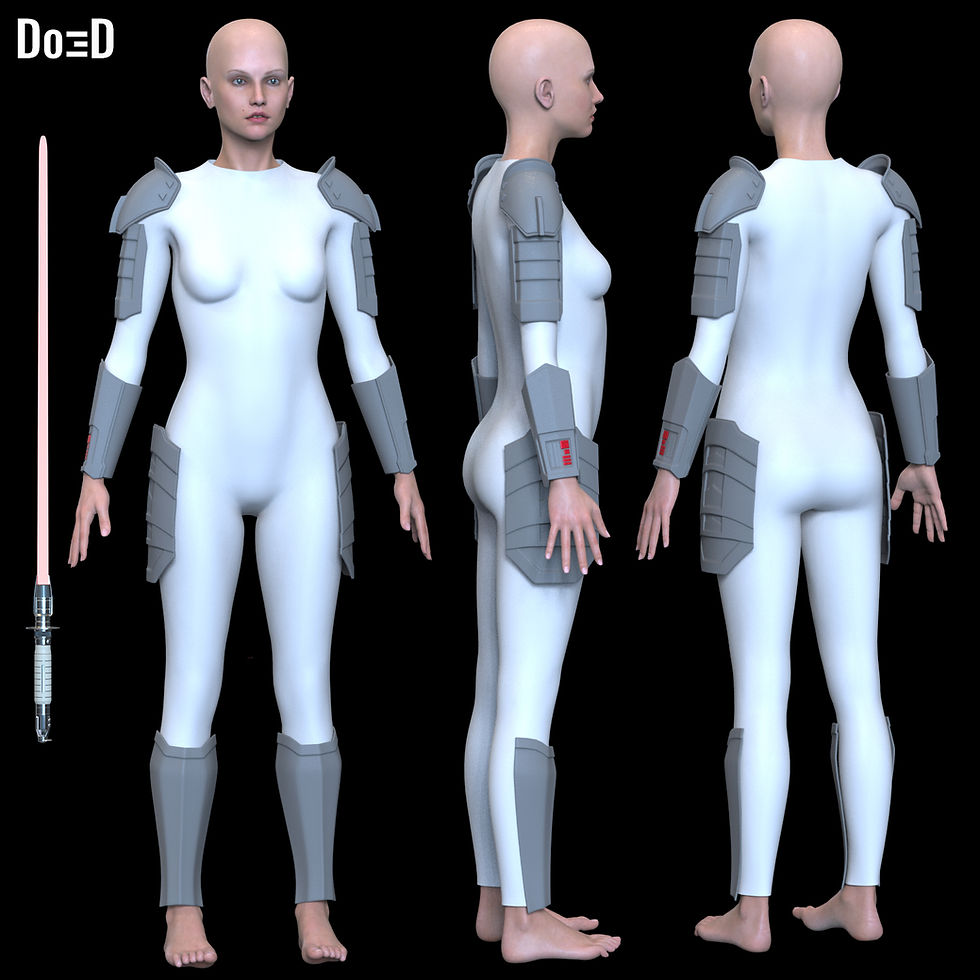Complete Set Shin Hati Armor Lightsaber 3d Printable Model Stl File