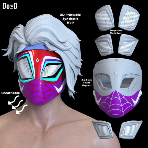 Pavitr Prabhakar Indian Spider-Man Across the Spider-Verse Helmet 3D ...