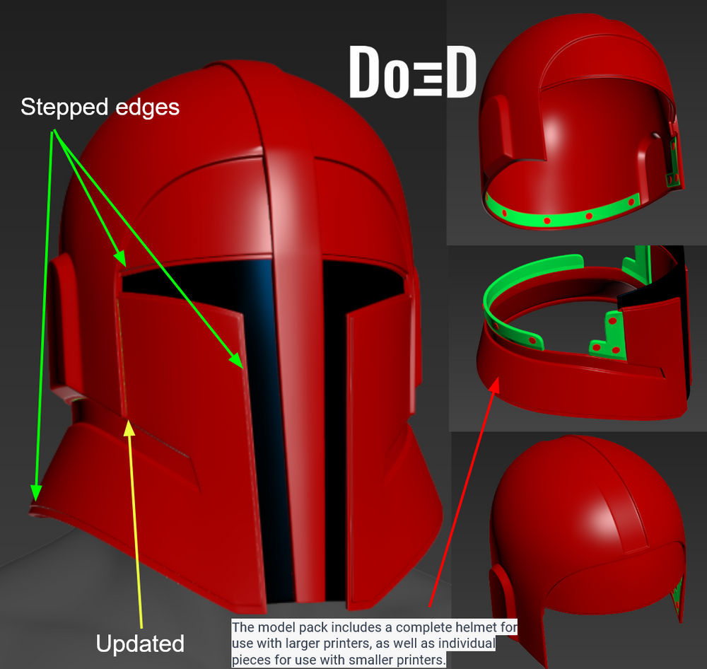 Moff Gideon's Praetorian Guard helmet updates | Do3D