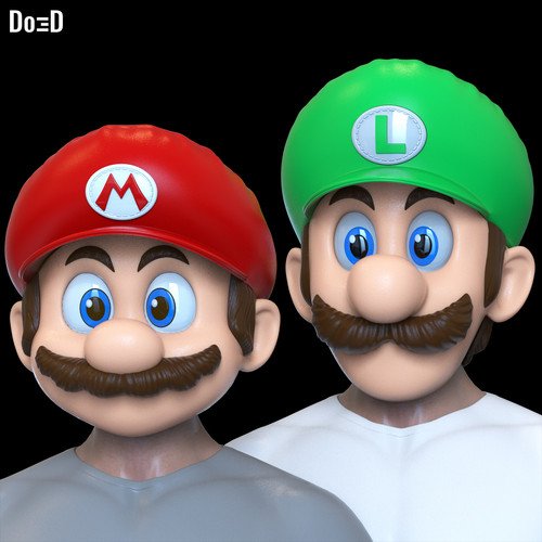 Bundle: Super Mario Movie Helmets Luigi Mario | 3D Printable Model # ...