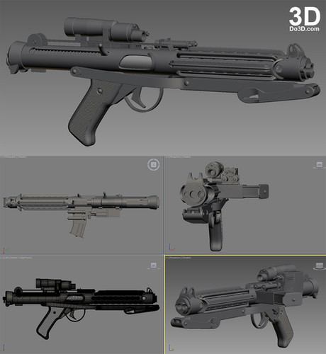 Luke Skywalker's Gun E-11 blaster rifle Pistol Star Wars, 3D Model ...