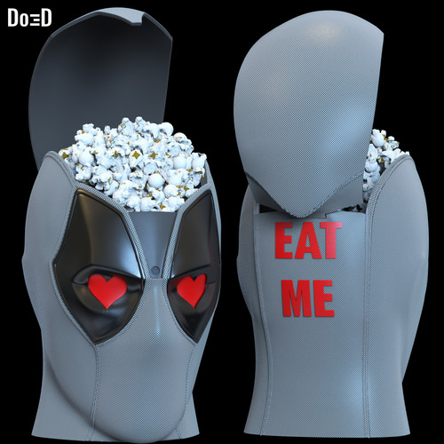Deadpool Popcorn Bucket / Container 3D Printable Model File STL #PB95 ...