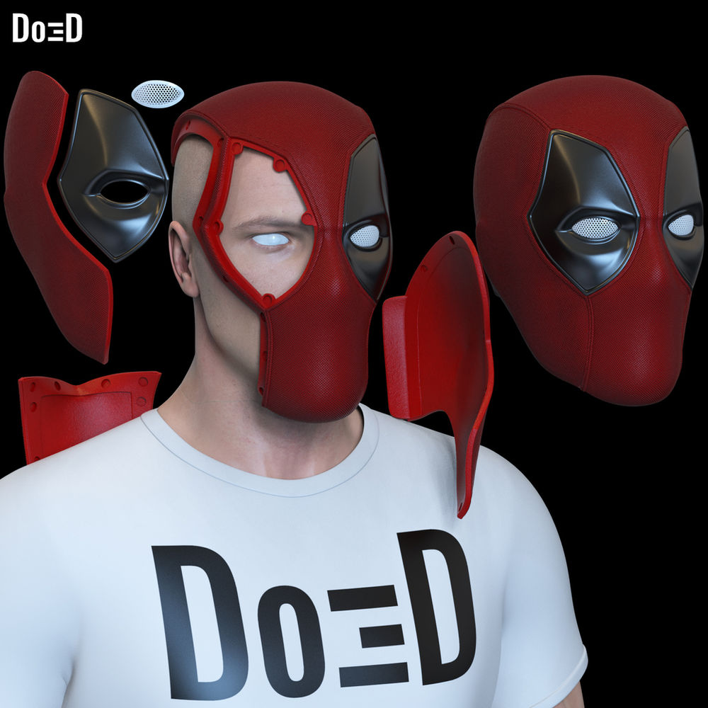 Deadpool helmet with built-in fabric textures coming up | Do3D