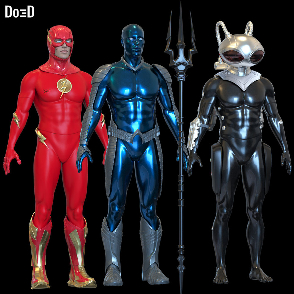 New Aquaman, Flash, Black Manta 3D printable models | Do3D