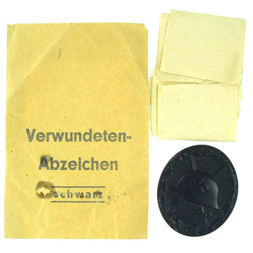 WW2 German Black Wound Badge with Packet of Issue | DW Militaria