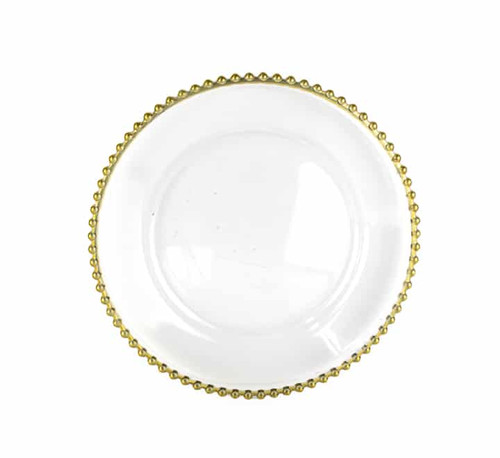 Glass Bobble Underplate - Gold Trim | Special Events H&L