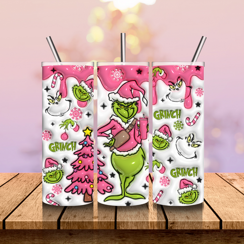 Pink Grinch Puffy 3D Illusion | Cobb's Creations