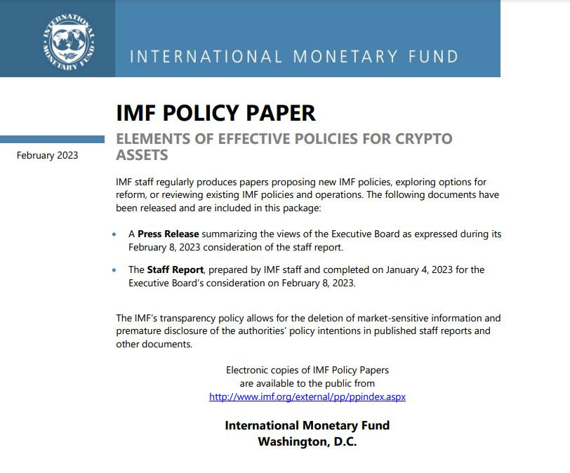 IMF Policy Paper - Elements of Global Effective Policies for Crypto ...