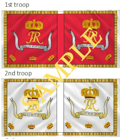 Jacobite Cavalry Flag sheet 30 Royal Regiment of Horse Guards 1st and ...