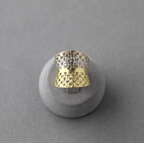 Engraved Hatch Ring | strictly gold & silv