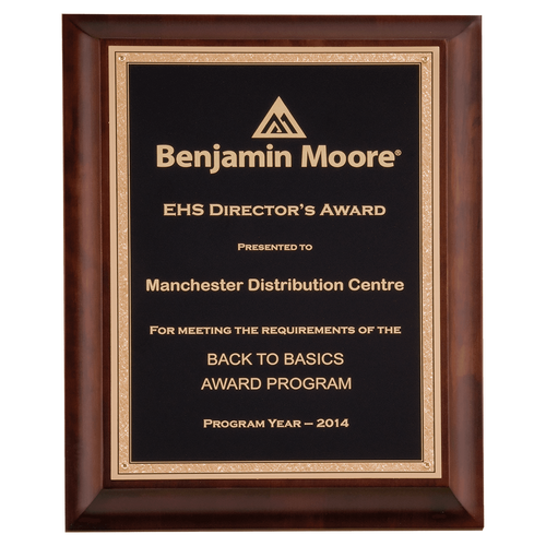 Cherry Finish Plaque with Black/Gold Florentine Border LaserFX Plate ...