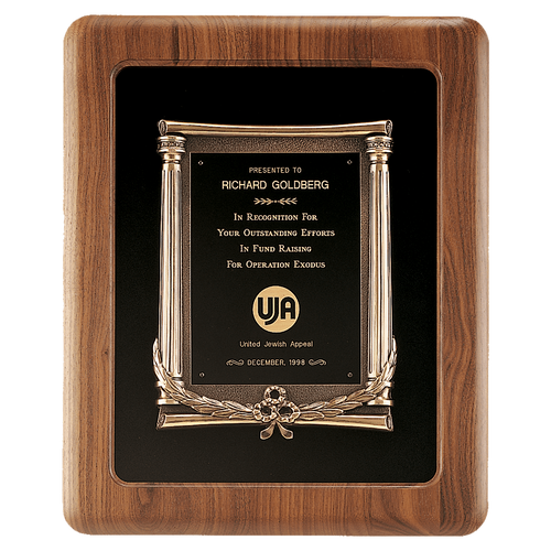 American Walnut Frame w/Black Back/Antique Bronze Cast Frame/Black ...