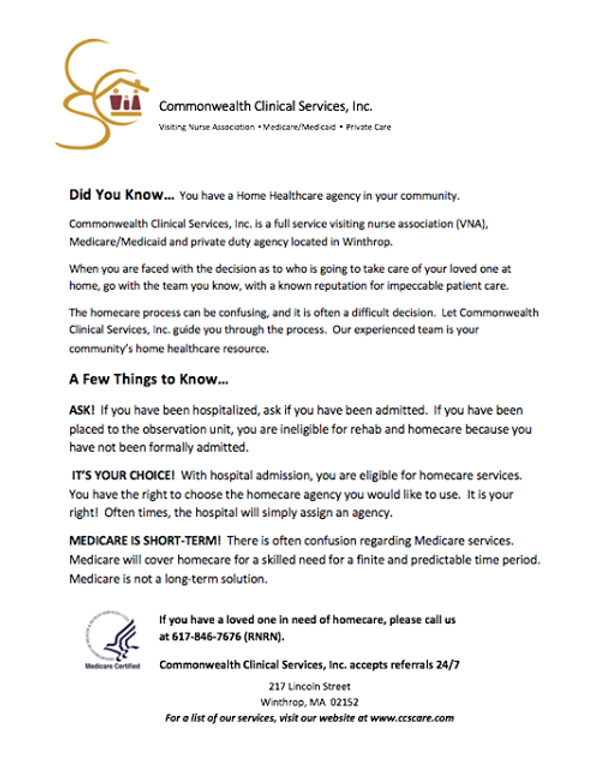 Commonwealth Clinical Services, Inc is your community VNA! Here's what ...