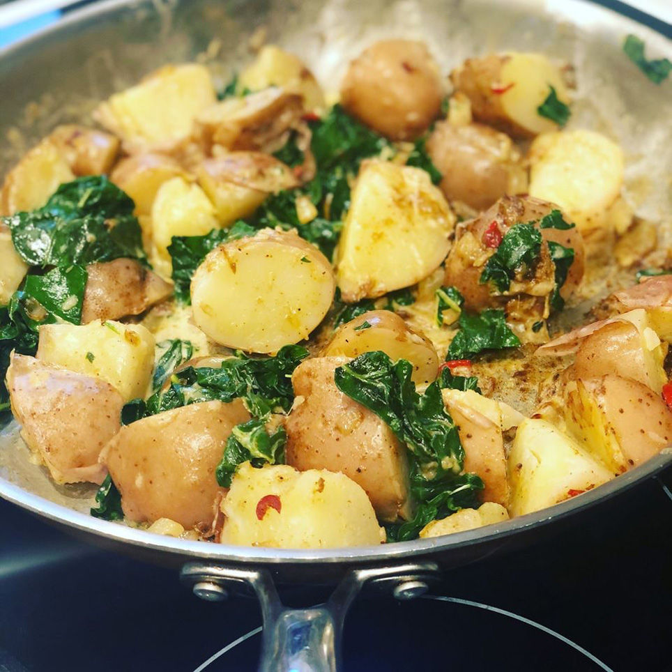 Spicy Spinach Potatoes