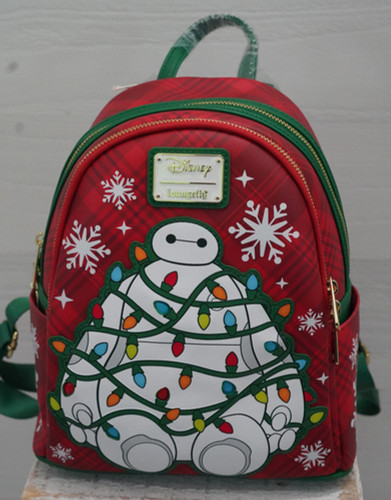 Loungefly Disney Big Hero 6 Baymax Holiday Plaid Light-Up Mini Backpack ...
