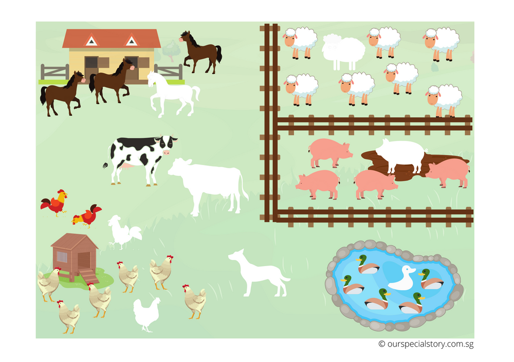 Farm Animals Matching Printable