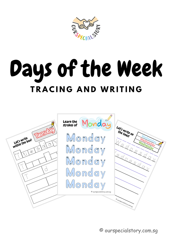 Days of the week- Tracing/ Writing