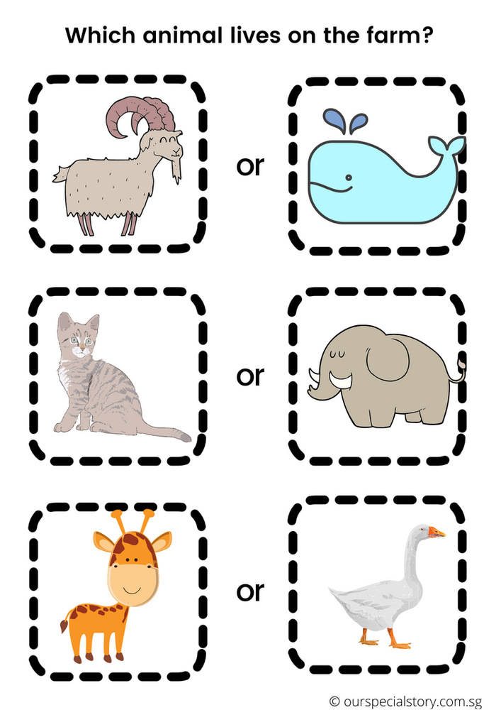 cut and paste farm animals