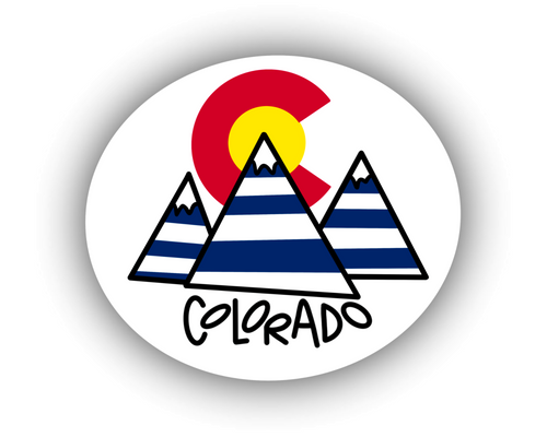 Colorado Flag | WATERPROOF Hand Lettered Sticker | Living Vertical Shop