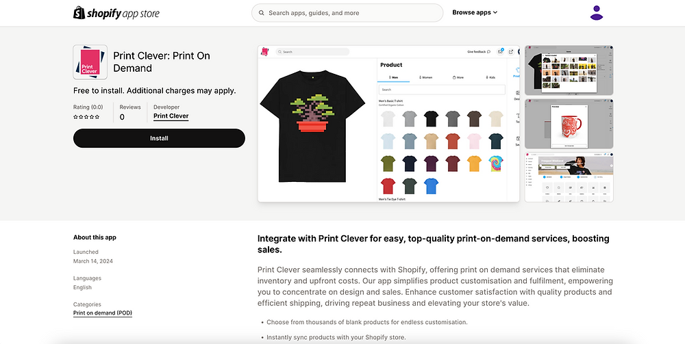 Installing Print Clever Shopify App
