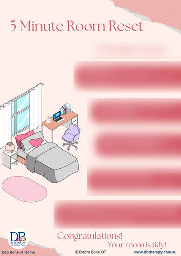 5 Minute Room Reset Printable - Pink Room | dbtherapy