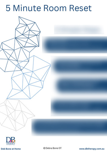 5 Minute Room Reset Printable - Blue Tech | dbtherapy