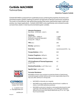DATA SHEETS | Cerbide