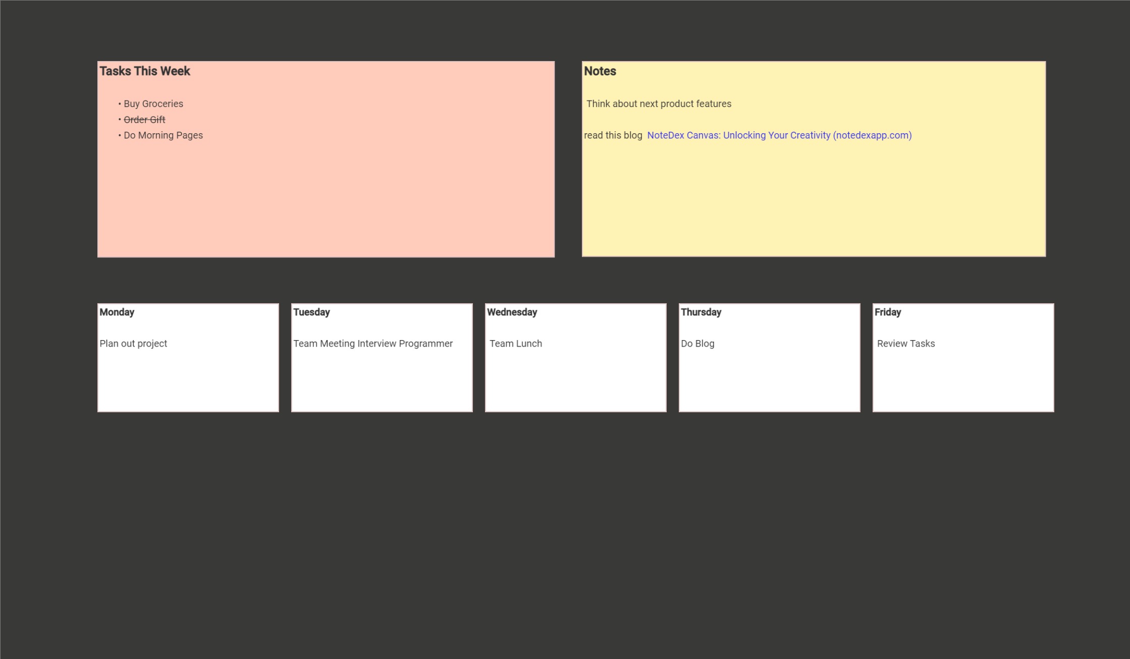 NoteDex Canvas: Unlocking Your Creativity