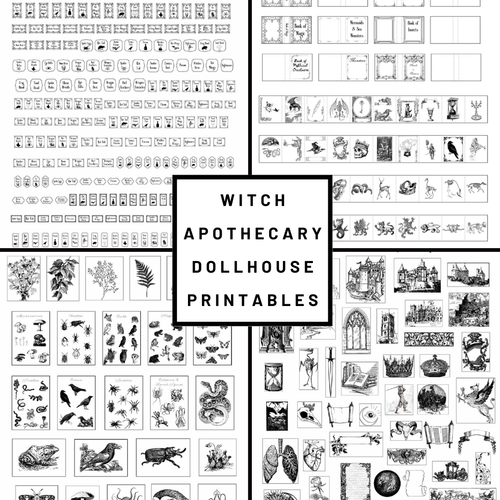 Witch & Wizard Apothecary Printables for Dollhouse Miniatures - Digital ...
