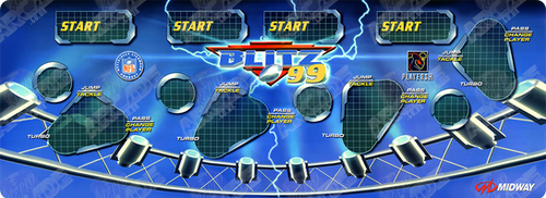 NFL Blitz 99 - Arcade Control Panel Overlay Vinyl (CPO) | ReproArcade