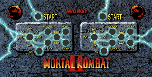 Mortal Kombat II with Run Button - Arcade Control Panel Overlay Vinyl ...