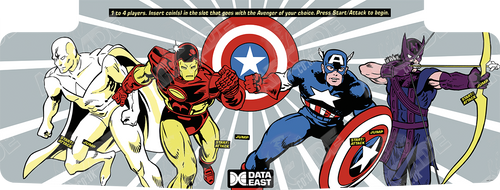 Captain America & the Avengers - Arcade Control Panel Overlay Vinyl ...