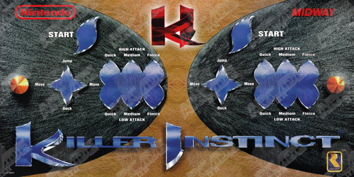 Killer Instinct - Midway - Arcade Control Panel Overlay Vinyl (CPO ...