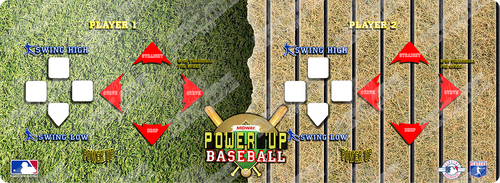 Power Up Baseball - Arcade Control Panel Overlay Vinyl | ReproArcade
