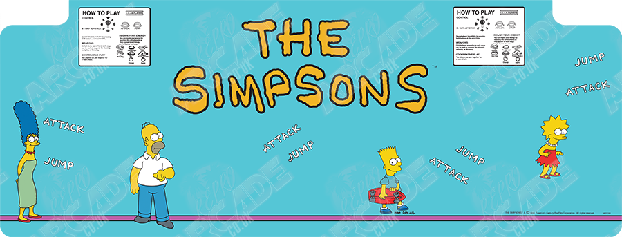 The Simpsons - Arcade Control Panel Overlay Vinyl (CPO) | ReproArcade