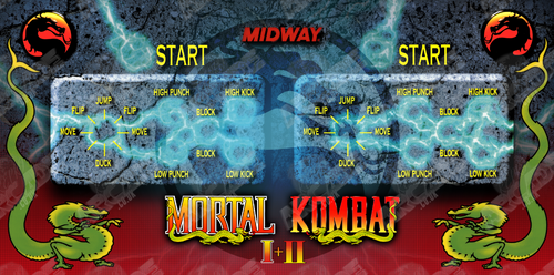Mortal Kombat 1&2 (Custom) - Arcade Control Panel Overlay Vinyl (CPO ...