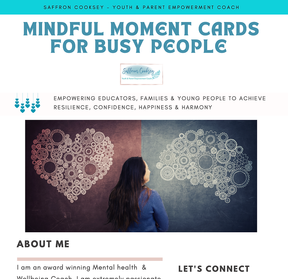 Mindful Moment Cards for Busy People | Saffron Cooksey