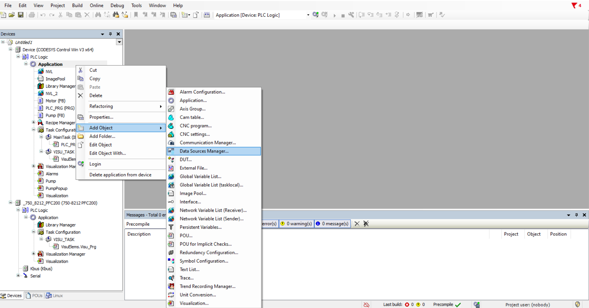 CoDeSys as OPC UA Client using Data Source Manager