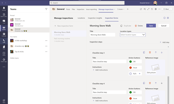 Sample apps built on Power Apps in Microsoft Teams - Amanda Sterner