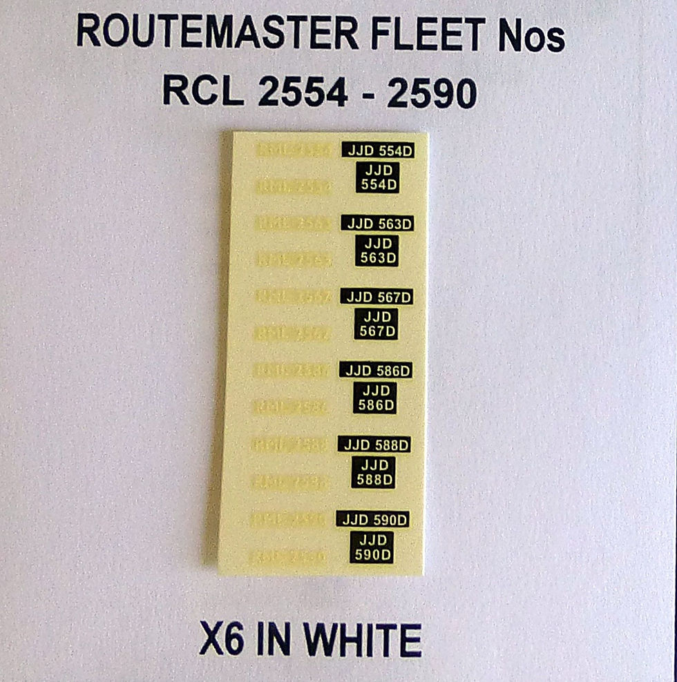 Routemaster Numbers | LBRT Model Transfers