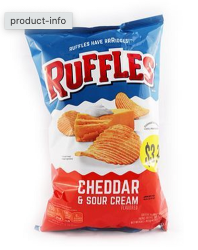 Ruffles Cheddar & Sour Cream (Large Bag) | Real Food To-Go