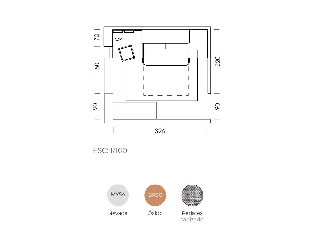 Cama abatible con sofá Mood 61 de Ros | Divinity Muebles