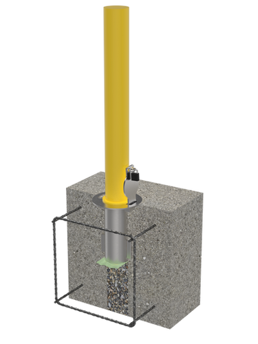 6" Removable CS Padlock Bollard with Flat Top | Zuma Bollards